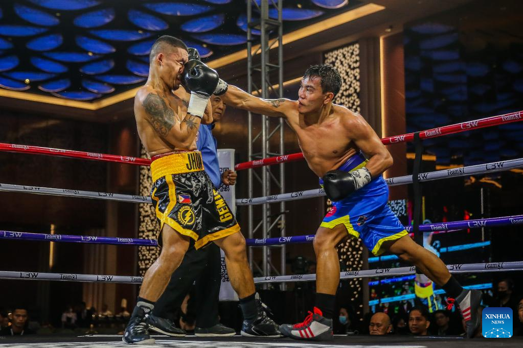 Highlights of Philippine super featherweight championship-Xinhua